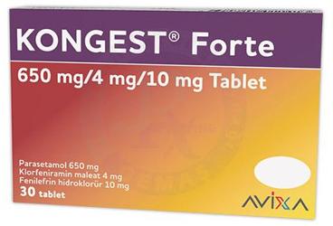 KONGEST FORTE 650 MG 4 MG 10 MG TABLET 30 ADET - Sayakademi